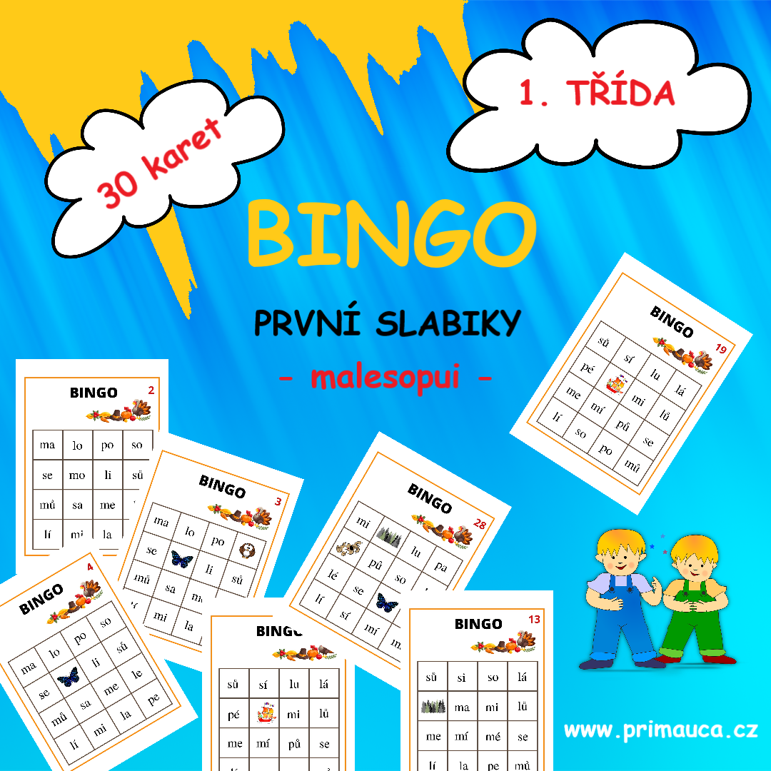 BINGO - ČTENÍ PRVNÍCH SLABIK - HRA PRO CELOU TŘÍDU - Český jazyk - čtení | UčiteléUčitelům.cz